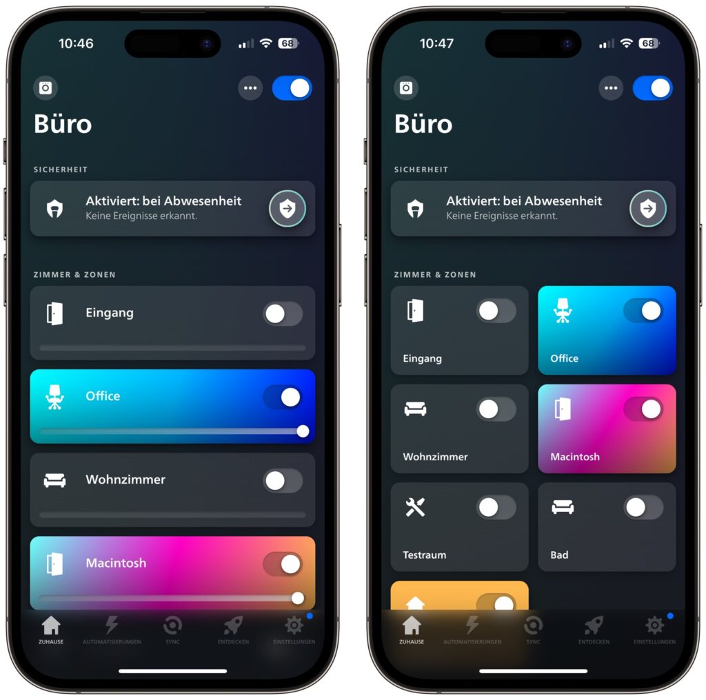 This is the new compact view in the Philips Hue app - Hueblog.com
